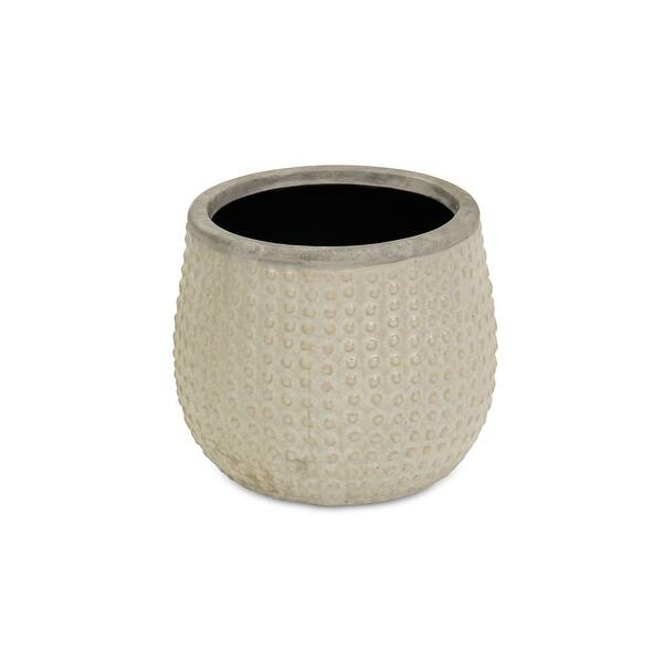Osanna Beige Ceramic Curved Pot - On Sale - Bed Bath & Beyond - 36361012