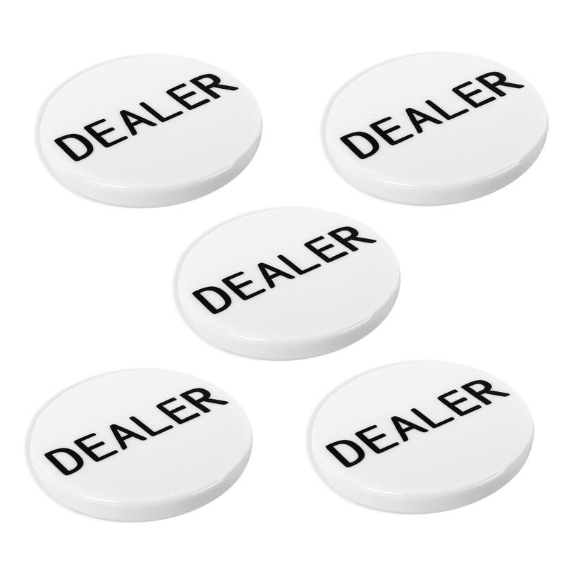GSE™ 5-Pack 2" White Dealer Puck Buttons for Texas Hold'em Poker and ...