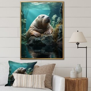 Designart "Walrus Arctic Serenity" Walrus Framed Canvas Prints - Bed ...