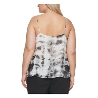 Calvin Klein Women's Tie Dye Ruffled Cami Gray Size 1X - Bed Bath ...