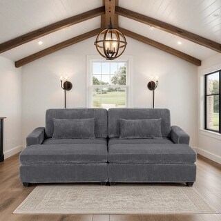 90'' Square Arm 2-3 Seat Sofa with Removable Back Cushions, Versatile ...