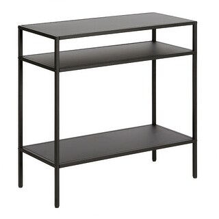 Modern 24'' Steel End Table with Shelves Rectangular Accent Table with ...