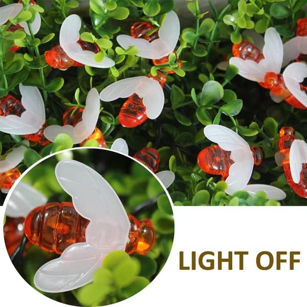 Solar String Lights 40 LED Honey Bees Lights Bee Fairy Lights - 3 Pack ...