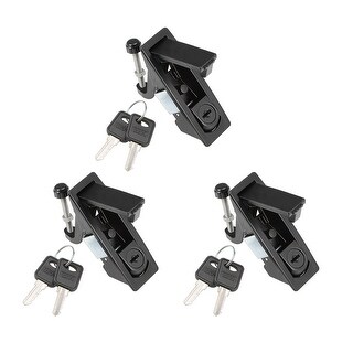 Electric Cabinet Panel Cam Lock Push Button Pop Up Door Lock w Key,Black 3pcs - Black - Bed Bath ...
