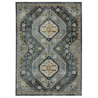 Ford Blue/Gold Oriental Area Rug - Bed Bath & Beyond - 34848650