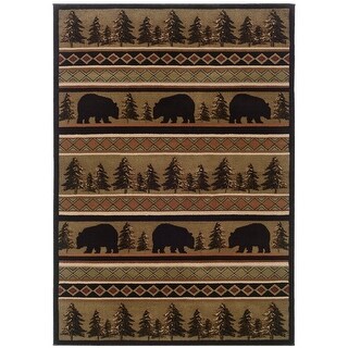 Fontana Black Beige Southwest Lodge Casual Area Rug - Bed Bath & Beyond ...