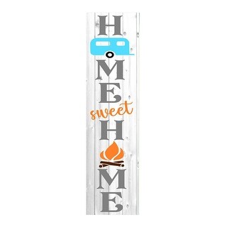 Camper Home Sweet Home Vertical Wood Print Sign 24" x 5.5" - Bed Bath ...
