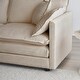 Beige L-Shaped Sectional Sofa Chenille Upholstered Two-Seater Sofa with ...