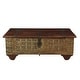 Tortoise Wooden Metal Fitted Trunk Box coffee table - Bed Bath & Beyond ...