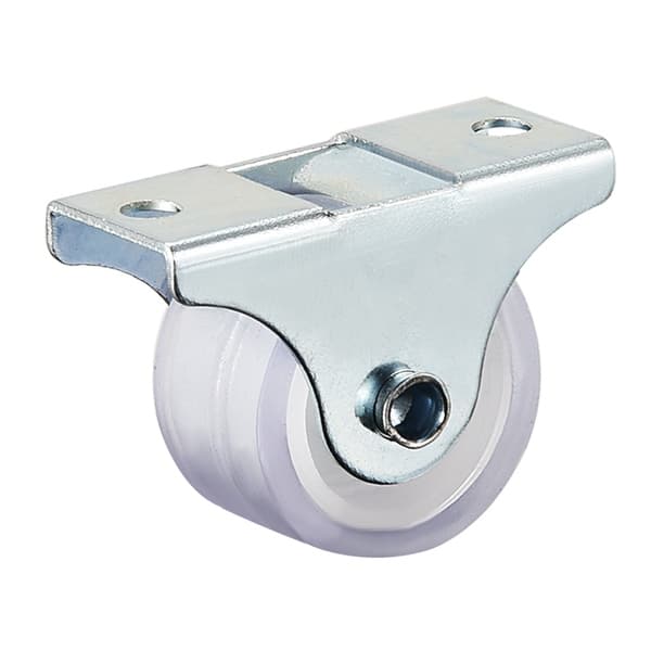 Rigid Non-Swivel Casters Wheels 1 Inch PVC Wheel Plate Mounted w Screws ...