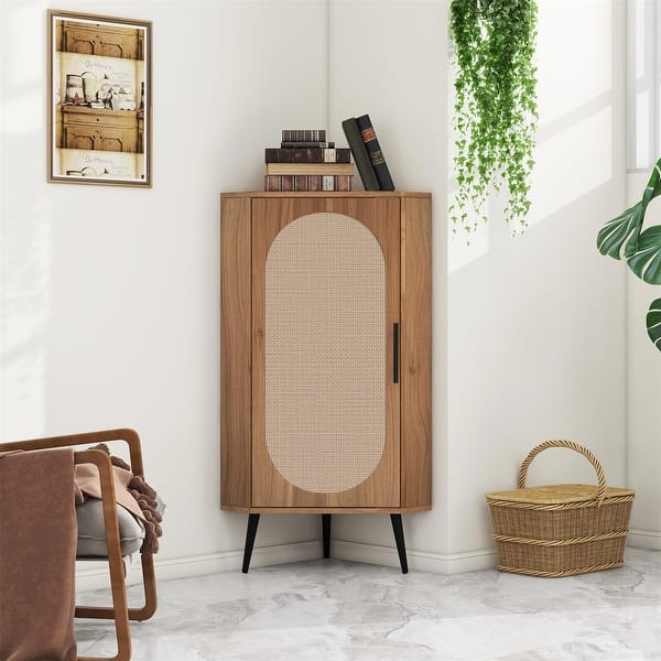 Corner Cabinet, Rattan Door, Freestanding Corner Tables - Bed Bath ...