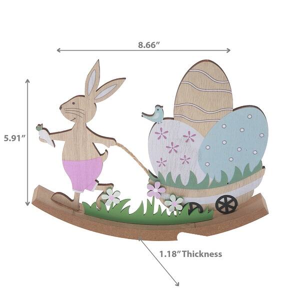 Wooden Bunny With Wagon Easter Egg Decor - Bed Bath & Beyond - 40153294