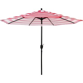 9' Patio Umbrella Outdoor Table Umbrella (Red and White) - Bed Bath ...