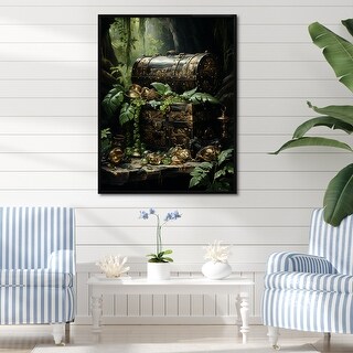 Designart "Sea Robber Hidden Treasures Chest I" Pirate Framed Wall Art ...