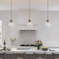 Koini Modern Contemporary Mini Pendant Dimmable LED Globe Glass Kitchen Island Light - 5.5 ...