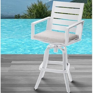 Metal Outdoor 18" Stool with Cushion - Bed Bath & Beyond - 39861300