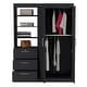 Kenya 3-Drawer Armoire with 3 Upper Shelves, 2 Hangers, Metal Handles ...