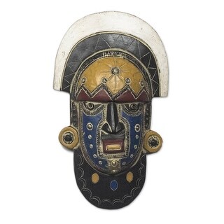 Handmade Ornate Visage African wood mask (Ghana) - Bed Bath & Beyond ...