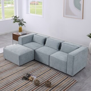 L-Shaped Modular Sofa Set with Solid Wood Frame - Bed Bath & Beyond ...