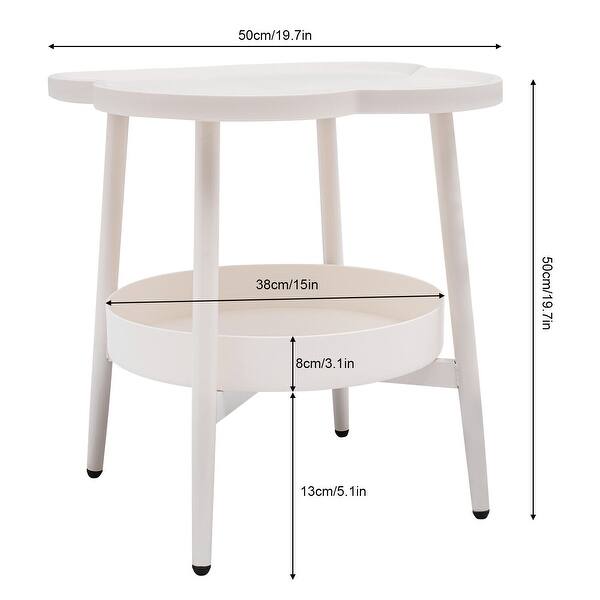 Round Plastic Coffee Table 2-Tier Sofa Side Snack Table - Bed Bath ...