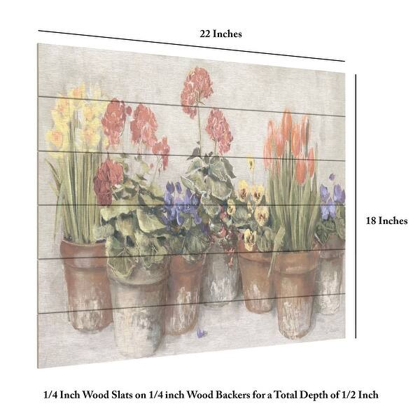 Carol Rowan 'Spring in the Greenhouse Neutral' Wood Slat Art - Bed Bath ...