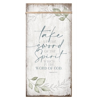 Take Up The Sword Wood Plaque 6 3/4"x13 5/8" - White - Bed Bath ...