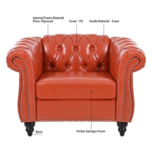 red leather single sofa