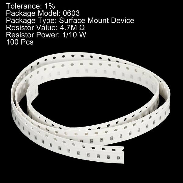 100Pcs 0603 Chip Resistor 4.7M Ohm 1/10W Surface Mount Device Resistor ...