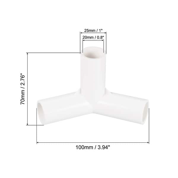 0.8" PVC Pipe Fittings 2pcs 3 Way Elbow Water Joint Connectors Adapters ...