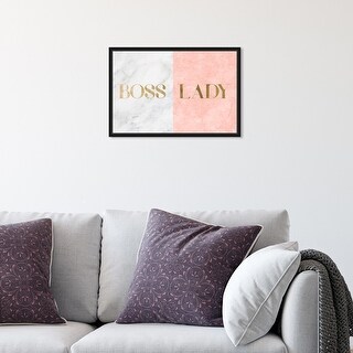 Oliver Gal 'Boss Lady Blush Marble' Gray Wall Art Canvas Print - Bed ...