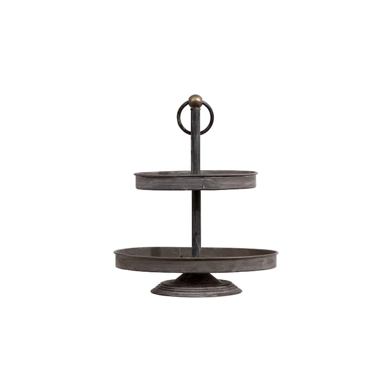 Decorative Metal 2-Tier Tray - Overstock - 33786717