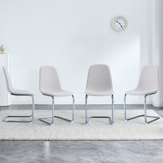 Spoon shape Modern Style Dining Kitchen Room Side Chairs,with Linen ...