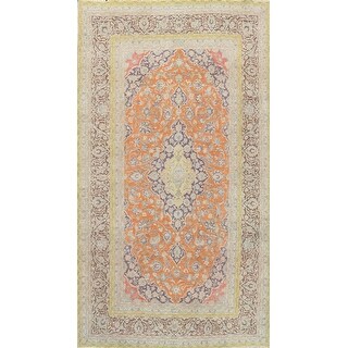 Floral Traditional Kashan Persian Wool Area Rug Handmade Office Carpet ...