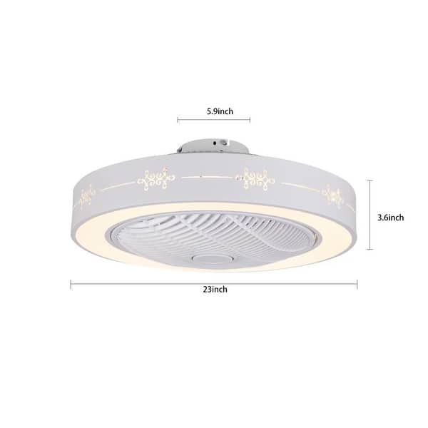 White Modern Flush LED Ceiling Fan and Light - Bed Bath & Beyond - 36688763