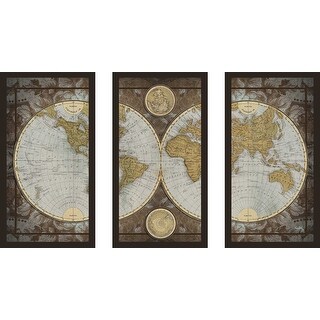 "World Map" 3 Piece Print on Acrylic - Bed Bath & Beyond - 37126510