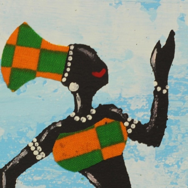 Novica Handmade Kpanlogo Dance Painting Of A Dancing Woman In A ...