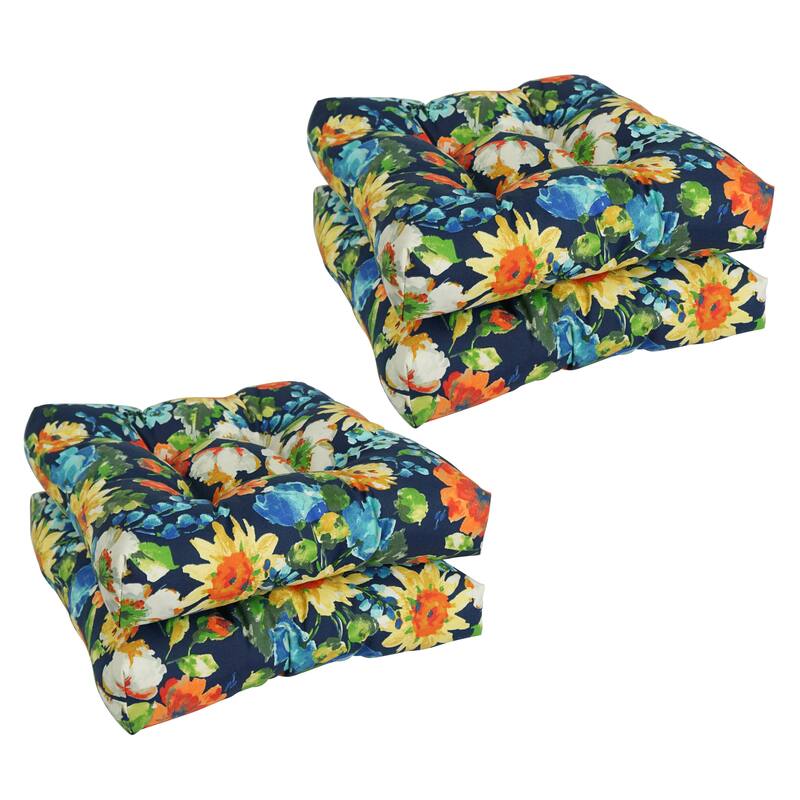 19-inch Square Tufted Indoor/Outdoor Chair Cushions (Set of 4) - 19" x ...