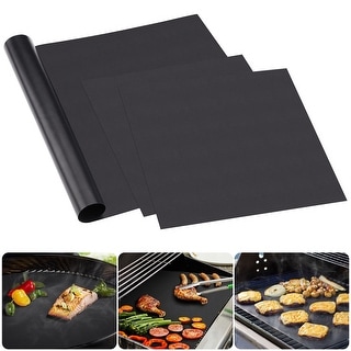 IMAGE 3pcs BBQ Non-Stick Grill Mat for Outdoor Grill, Reusable & Heat ...