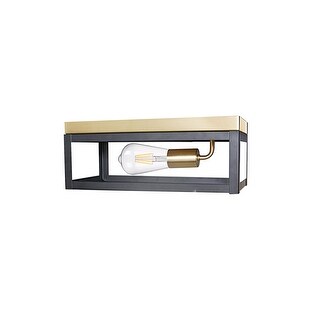 Defong Farmhouse 1-Light Flush Mount Iron Ceiling Light Fixture - Black ...