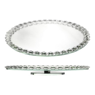 Lazy Susan Mirror Tray With Crystal Cubes 14" - As Pictured - Bed Bath ...
