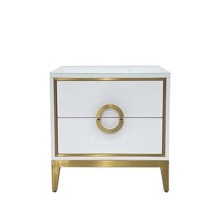 MDF Night Stand with Matte Gold Frame - Bed Bath & Beyond - 41077838