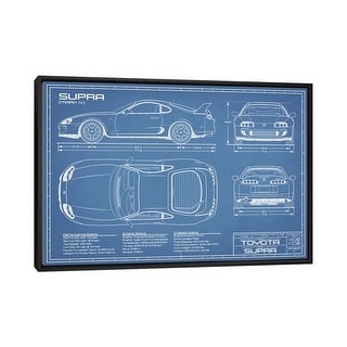 iCanvas "Toyota Supra MKIV Blueprint" by Action Blueprints Framed - Bed ...