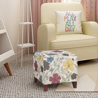 Adeco 16.3'' Cube Ottoman Foot Rest Stool - Bed Bath & Beyond - 36406657