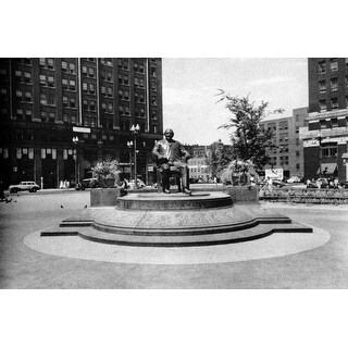 Tom L. Johnson statue on Public Square Black and White Gallery Wrapped ...