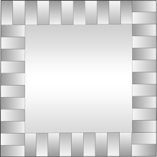 Offset Mirrored Paneled Framed Mirror - Black - Bed Bath & Beyond ...