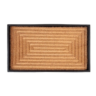 Natural and Recycled Rubber Boot Tray with Gray and Ivory Coir Insert ...