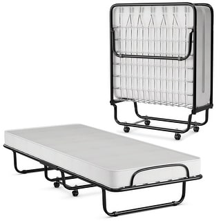 Folding Bed with Memory Foam Mattress Cot Size, Portable Rollaway Bed ...