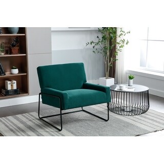 Premium Accent Chair Modern Industrial Slant Armchair with Metal Frame ...