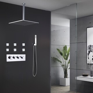 Top Mounted Thermostatic Multi-Function Shower System With Body Sprays ...