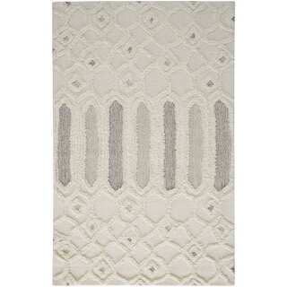 HomeRoots 4' X 6' Ivory Taupe And Tan Wool Geometric Tufted Handmade ...